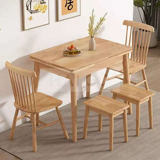Bàn Ăn Gấp Gọn Gỗ Tự Nhiên Haigo BA080